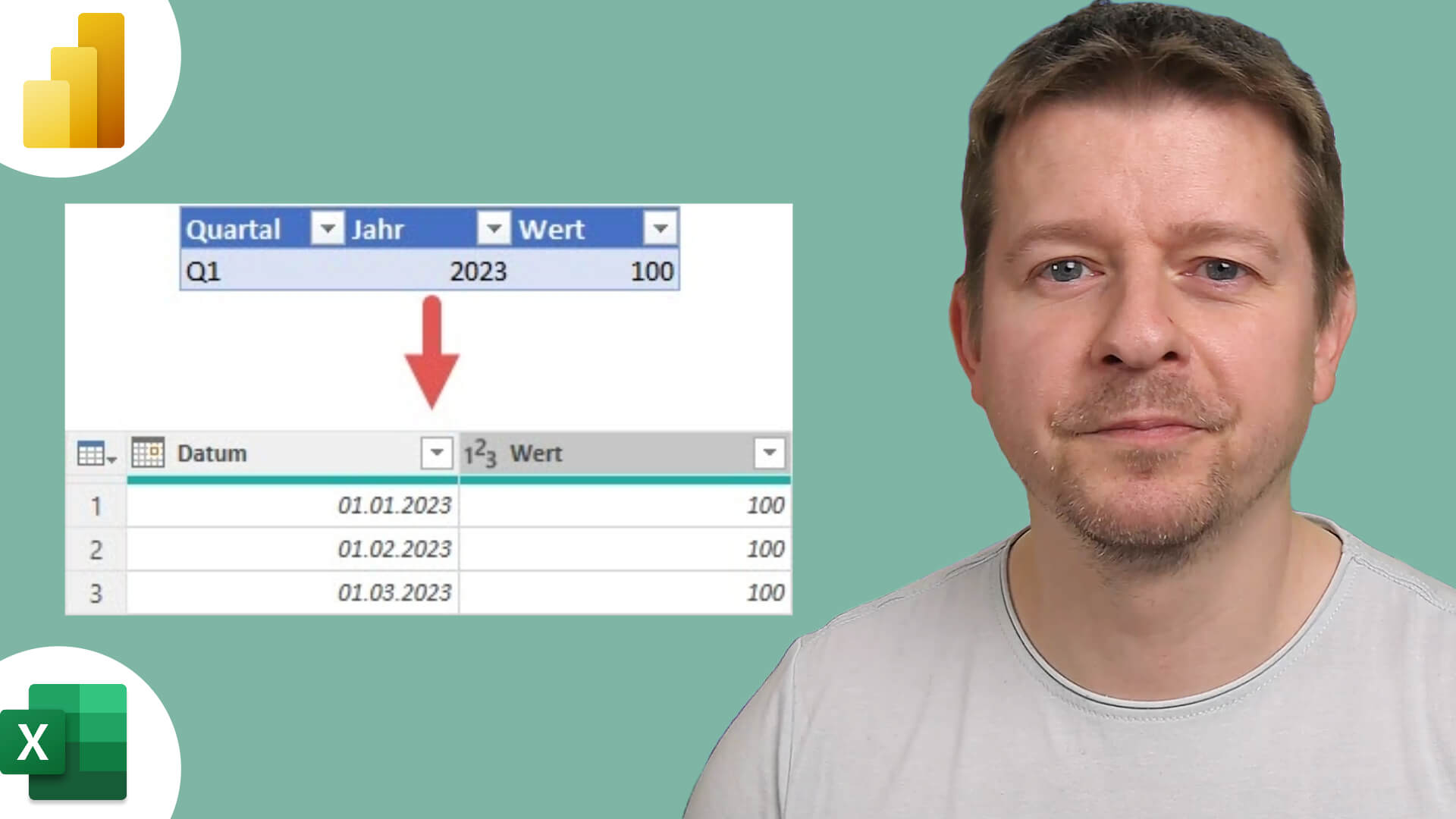 Quartalswerte identisch auf Monate verteilen mit Power Query in Power ...
